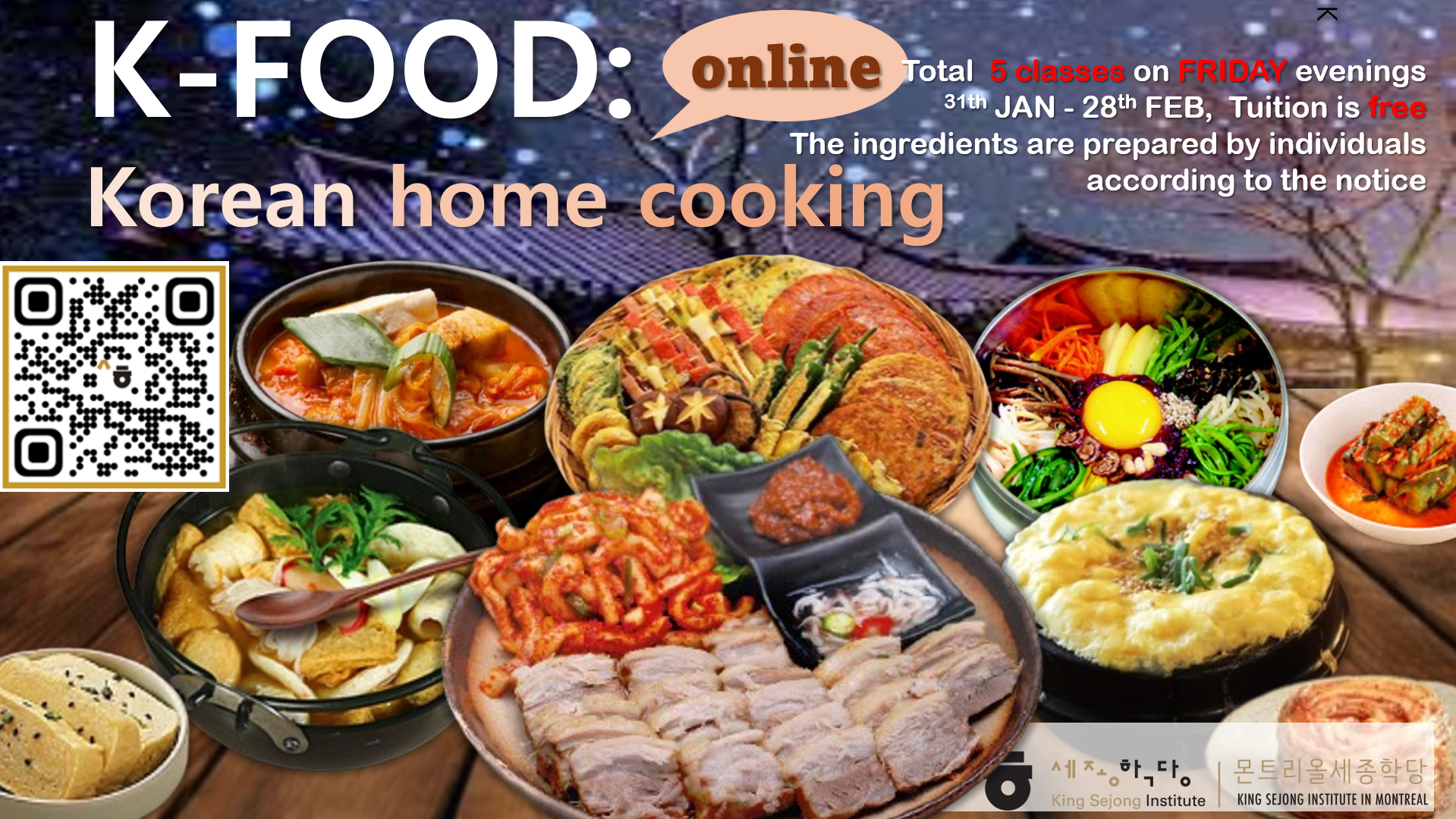 K-FOOD: Korean home cooking [Online] – Sejong Culture Academy